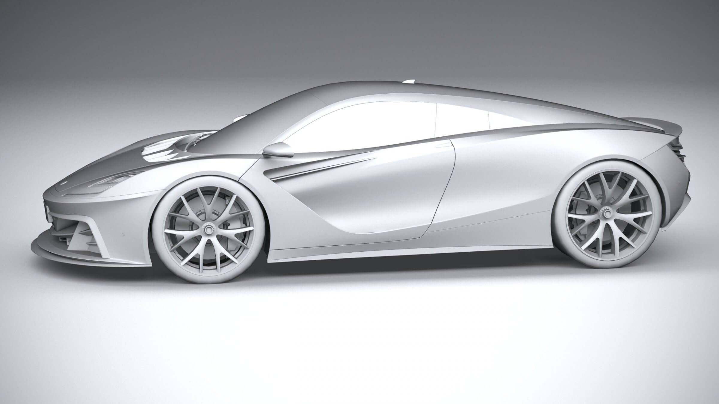 Generic Supercar V2 2020 Low Poly - 3D Model by SQUIR