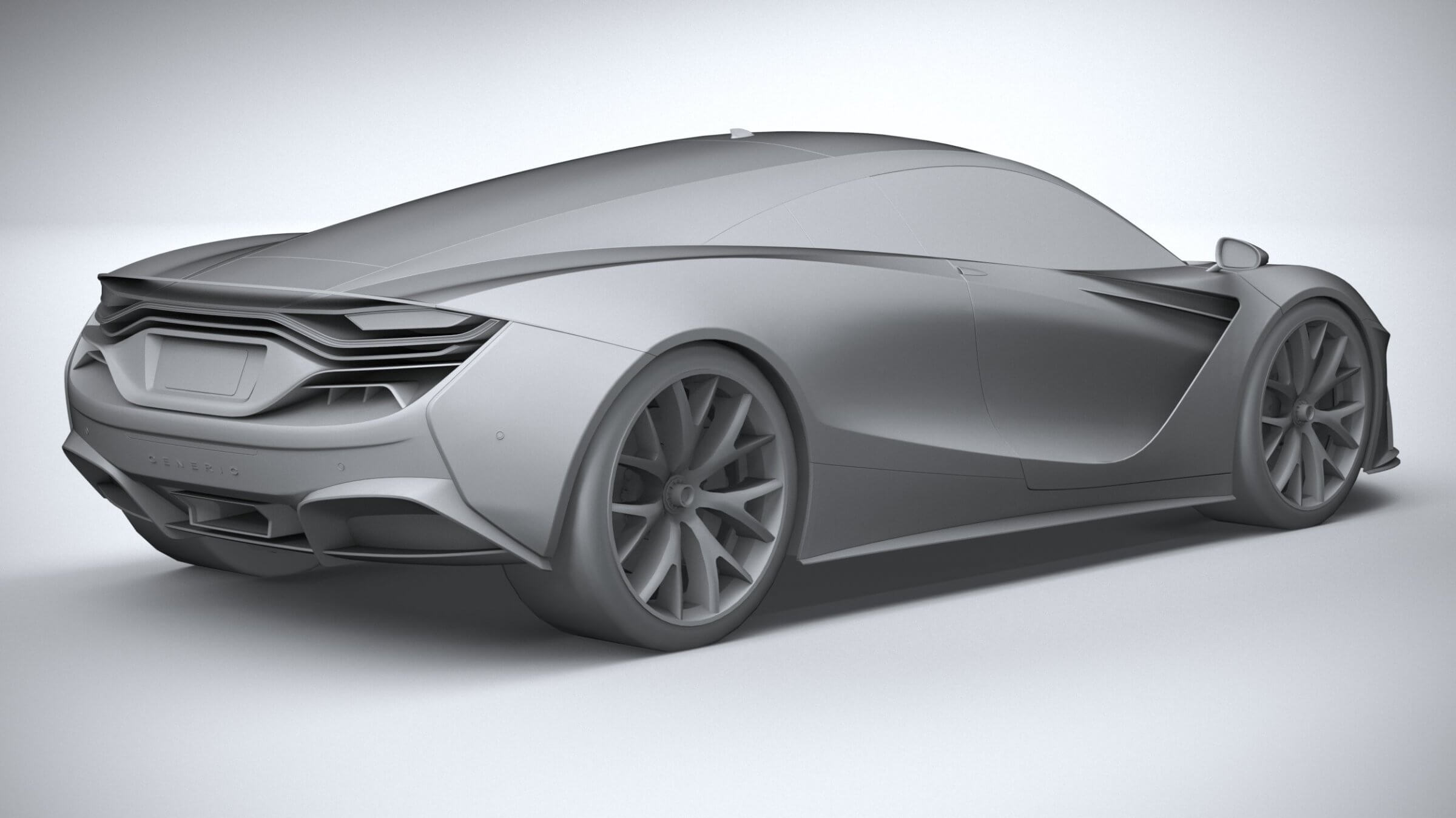 Generic Supercar V2 2020 Low Poly - 3D Model by SQUIR