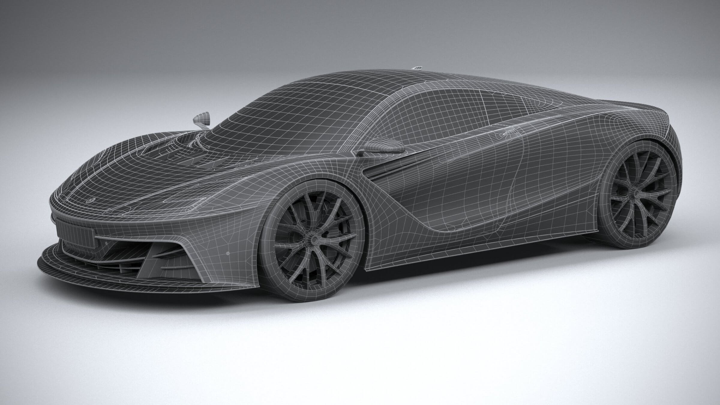 Generic Supercar V2 2020 Low Poly - 3D Model by SQUIR