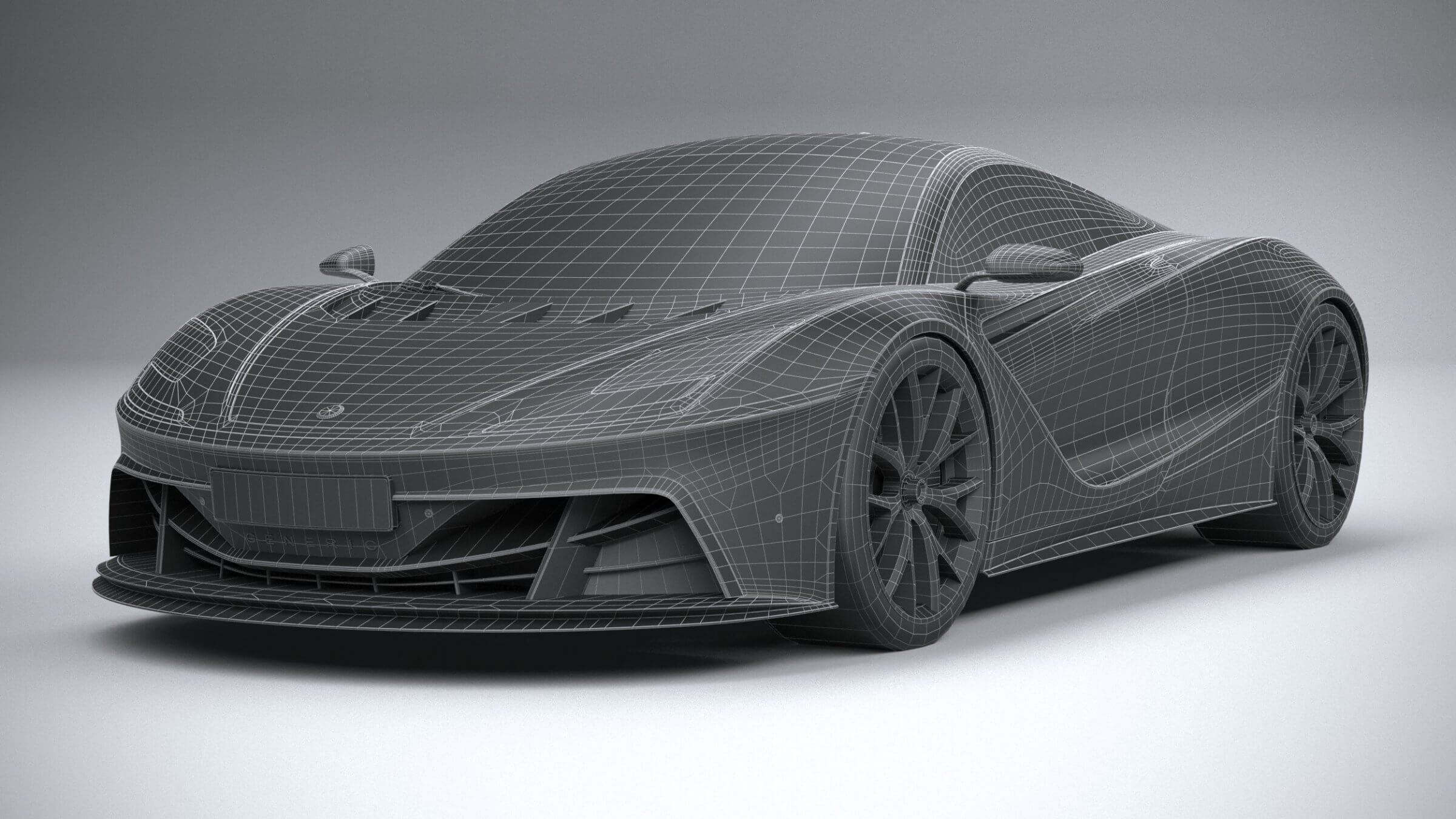 Generic Supercar V2 2020 Low Poly - 3D Model by SQUIR