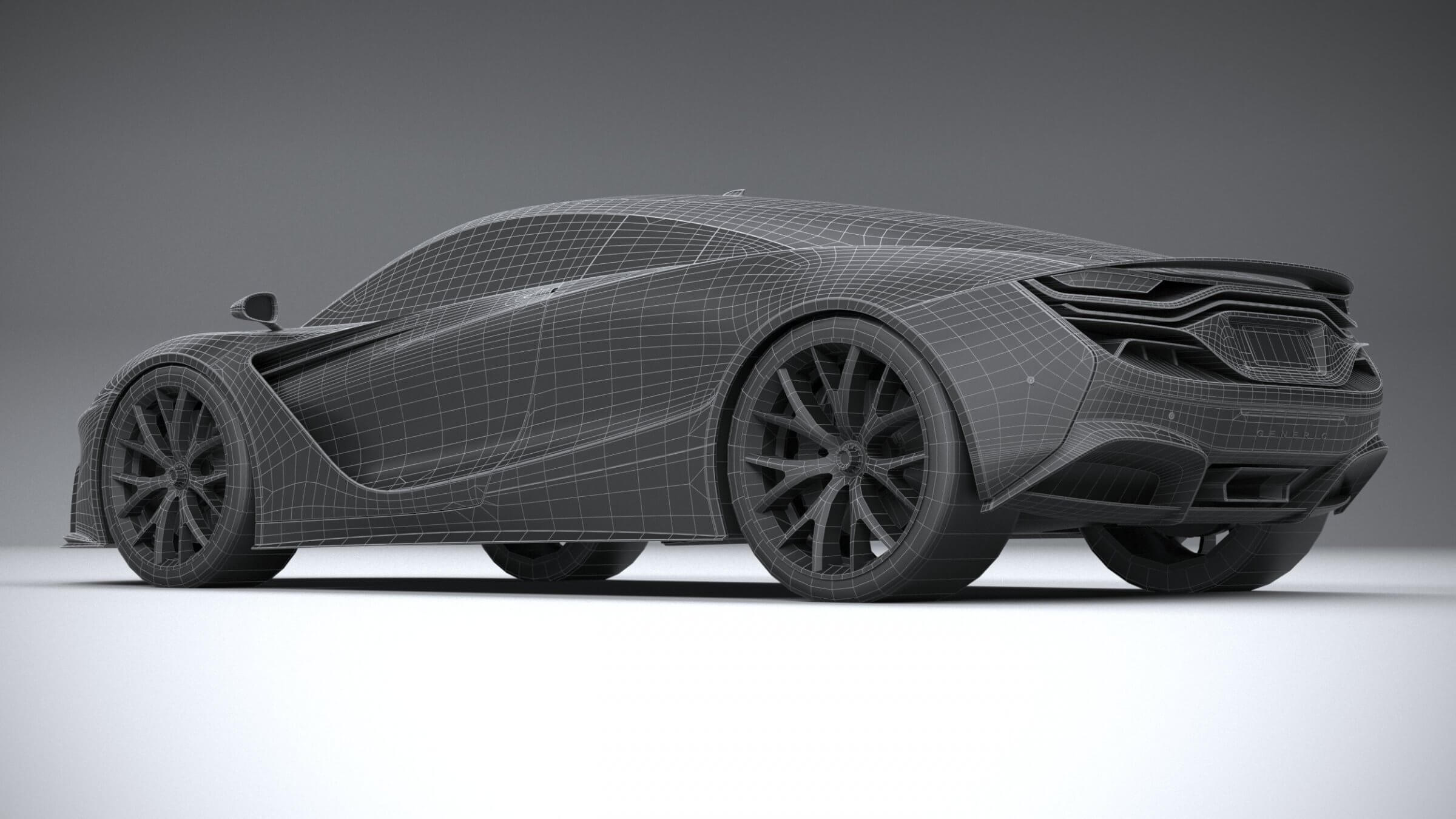 Generic Supercar V2 2020 Low Poly - 3D Model by SQUIR