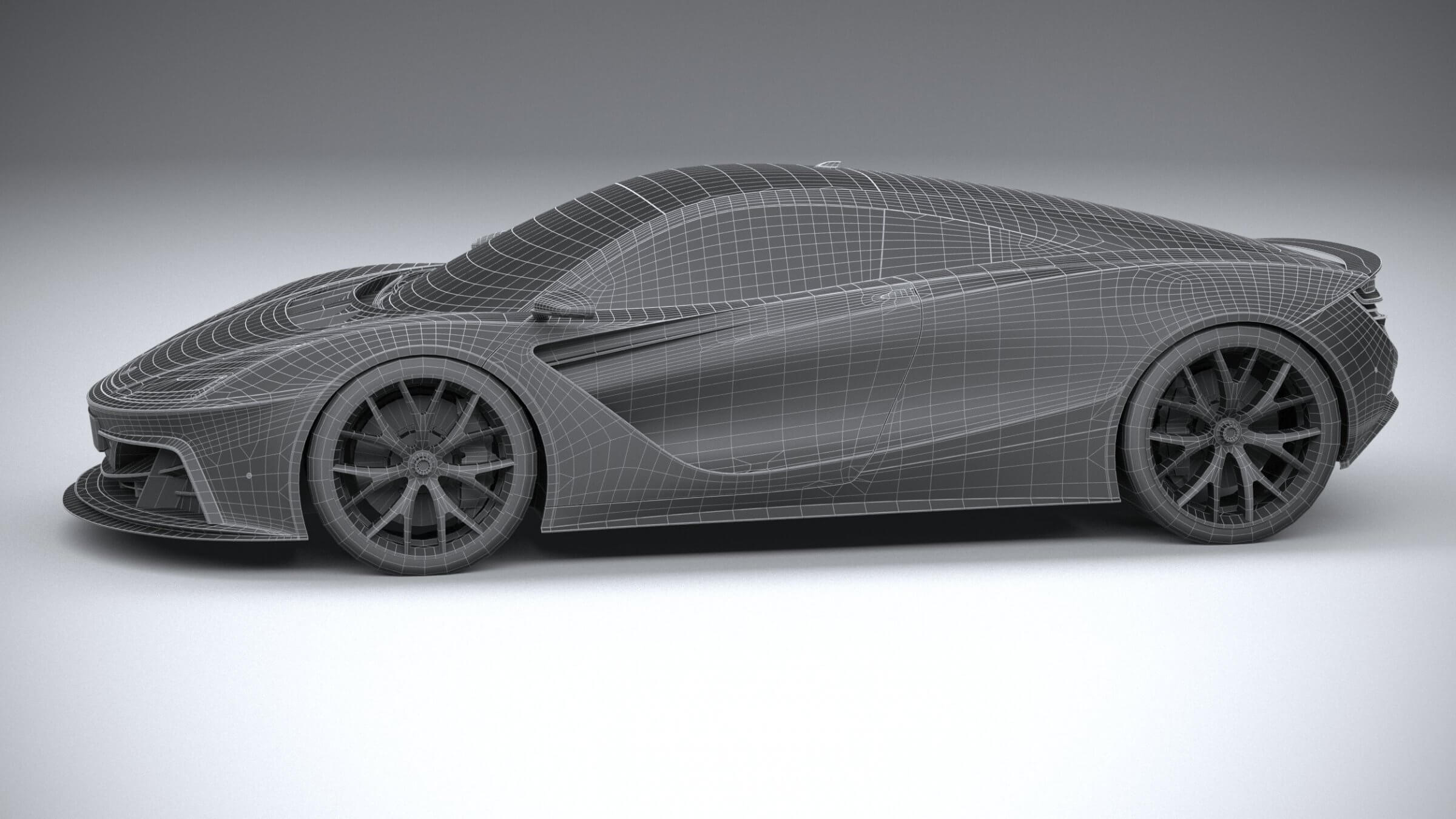 Generic Supercar V2 2020 Low Poly - 3D Model by SQUIR