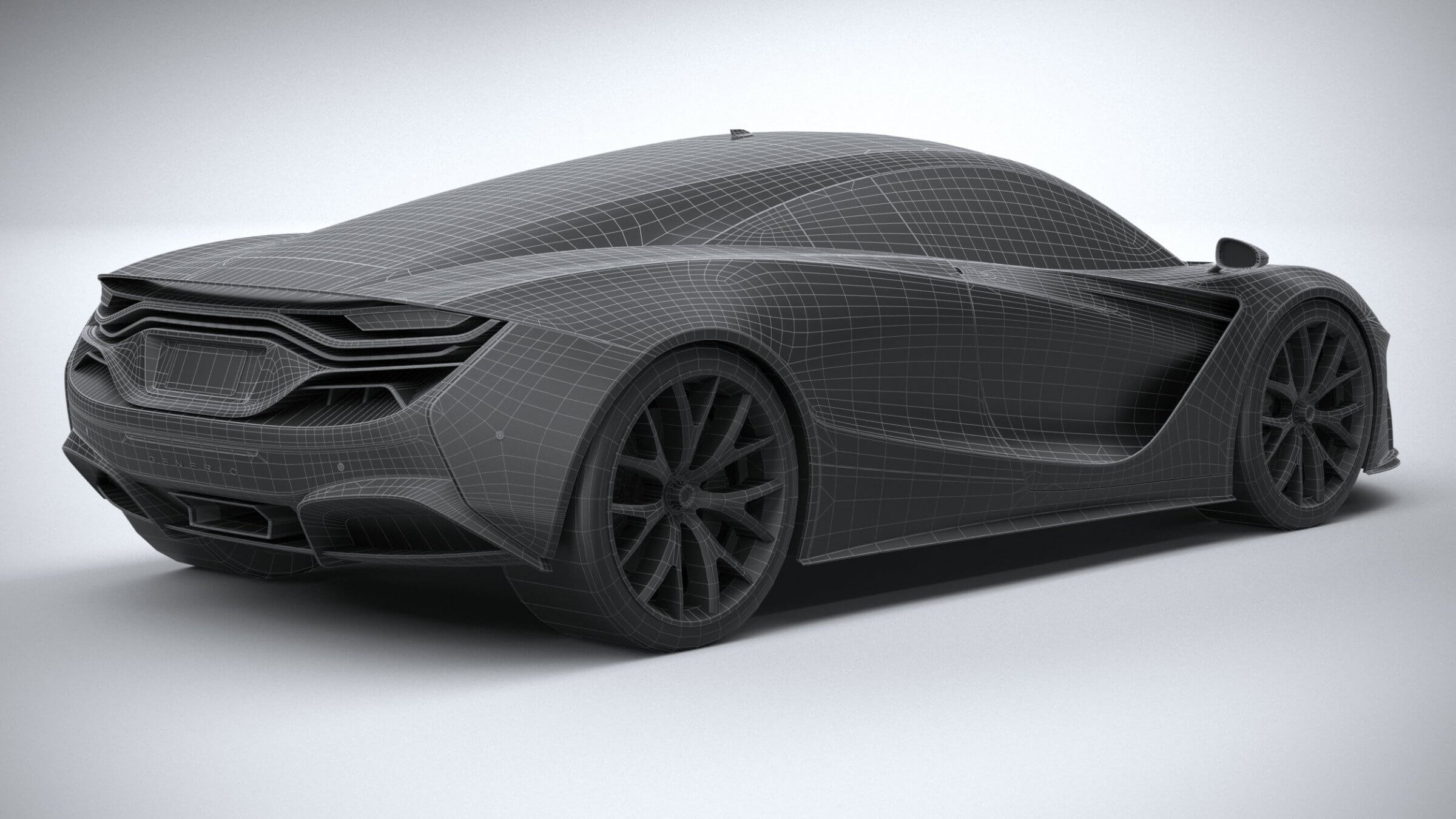 Generic Supercar V2 2020 Low Poly - 3D Model by SQUIR