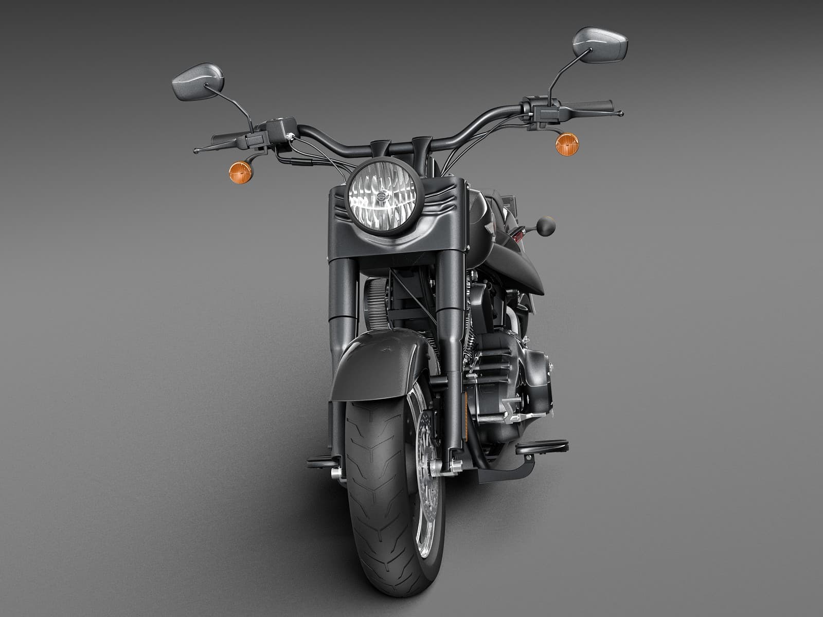 Harley Davidson Fat Boy S Black Matt 2016 - 3D Model by SQUIR