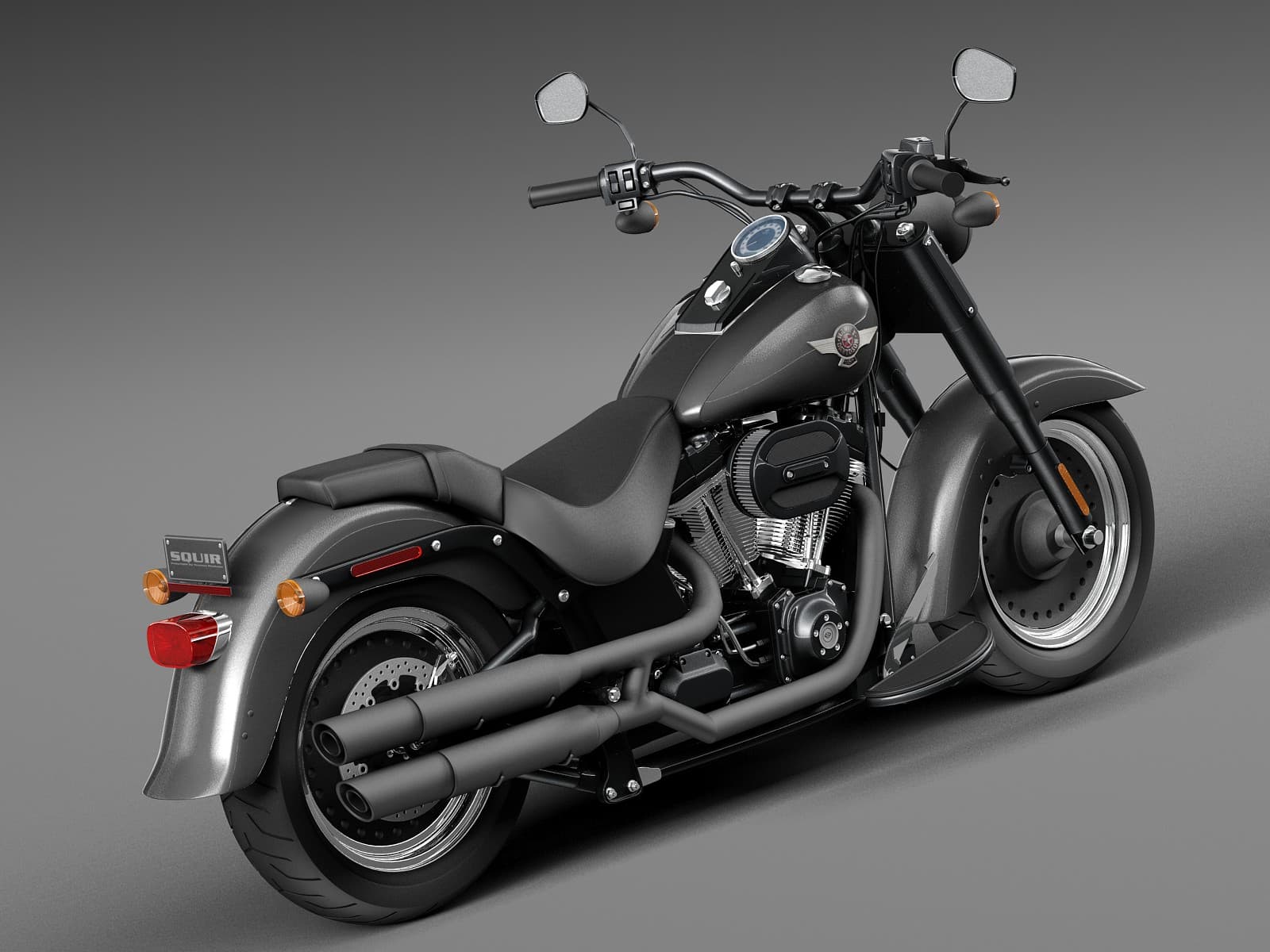 Harley Davidson Fat Boy S Black Matt 2016 - 3D Model by SQUIR