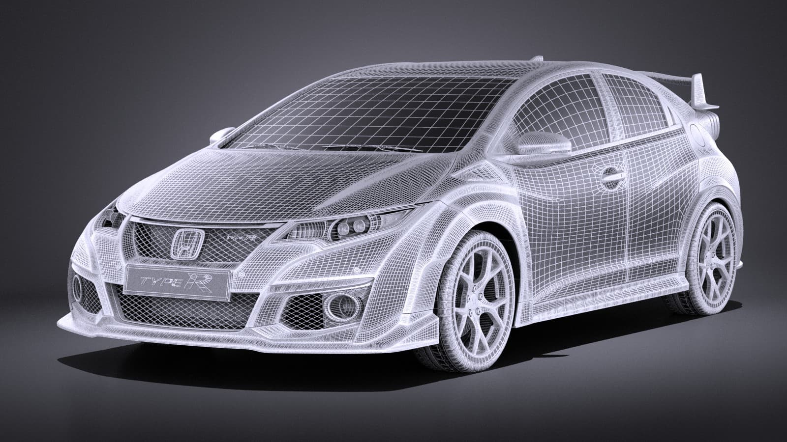 Honda Civic Type R 2016 (V-Ray) 3D Model by SQUIR