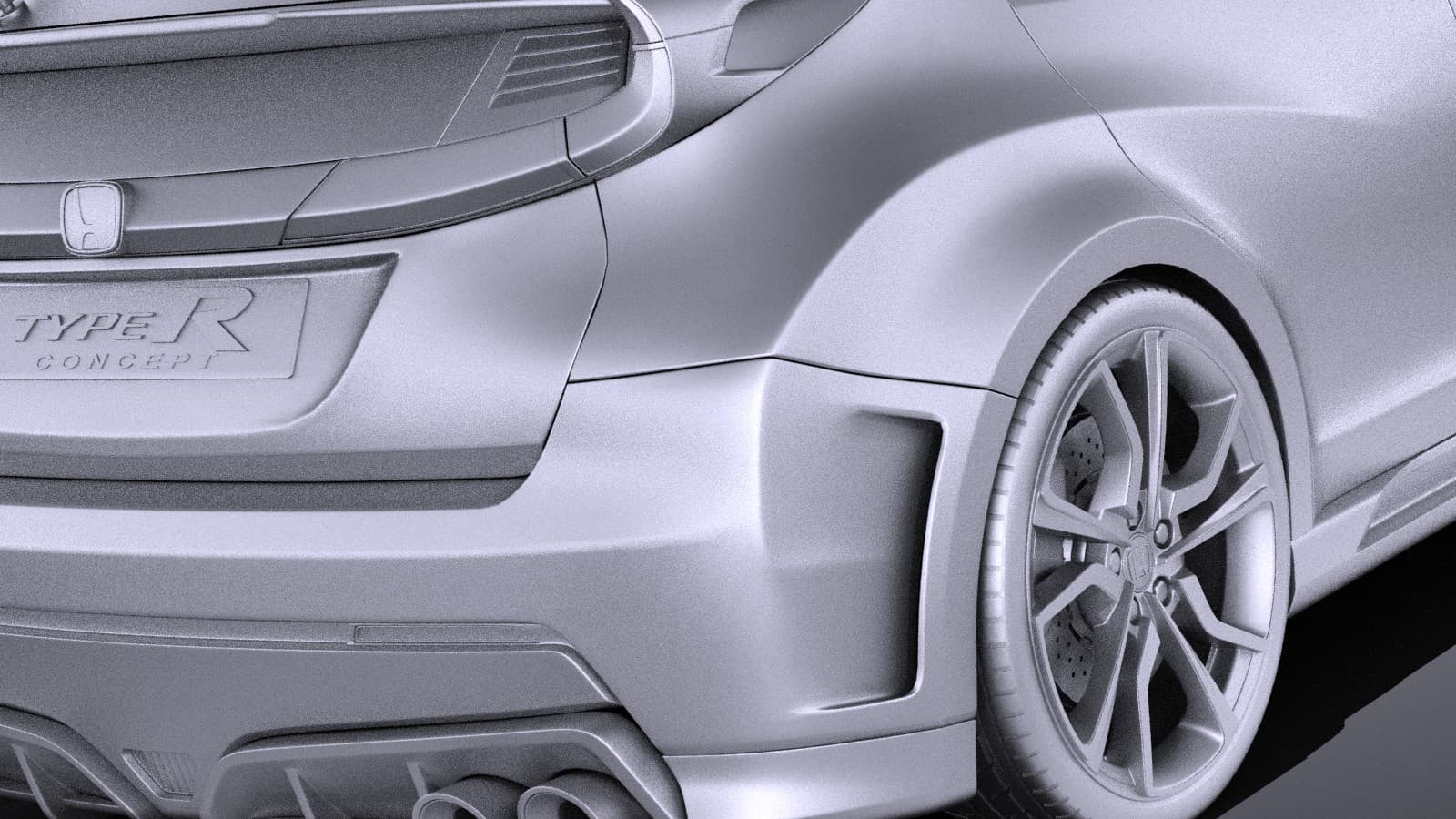 Honda Civic Type R Concept 2015 (V-Ray) 3D Model by SQUIR