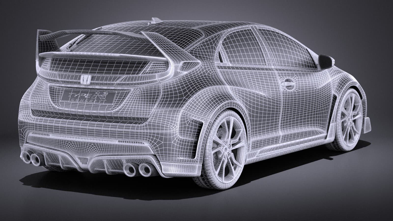 Honda Civic Type R Concept 2015 (V-Ray) 3D Model by SQUIR