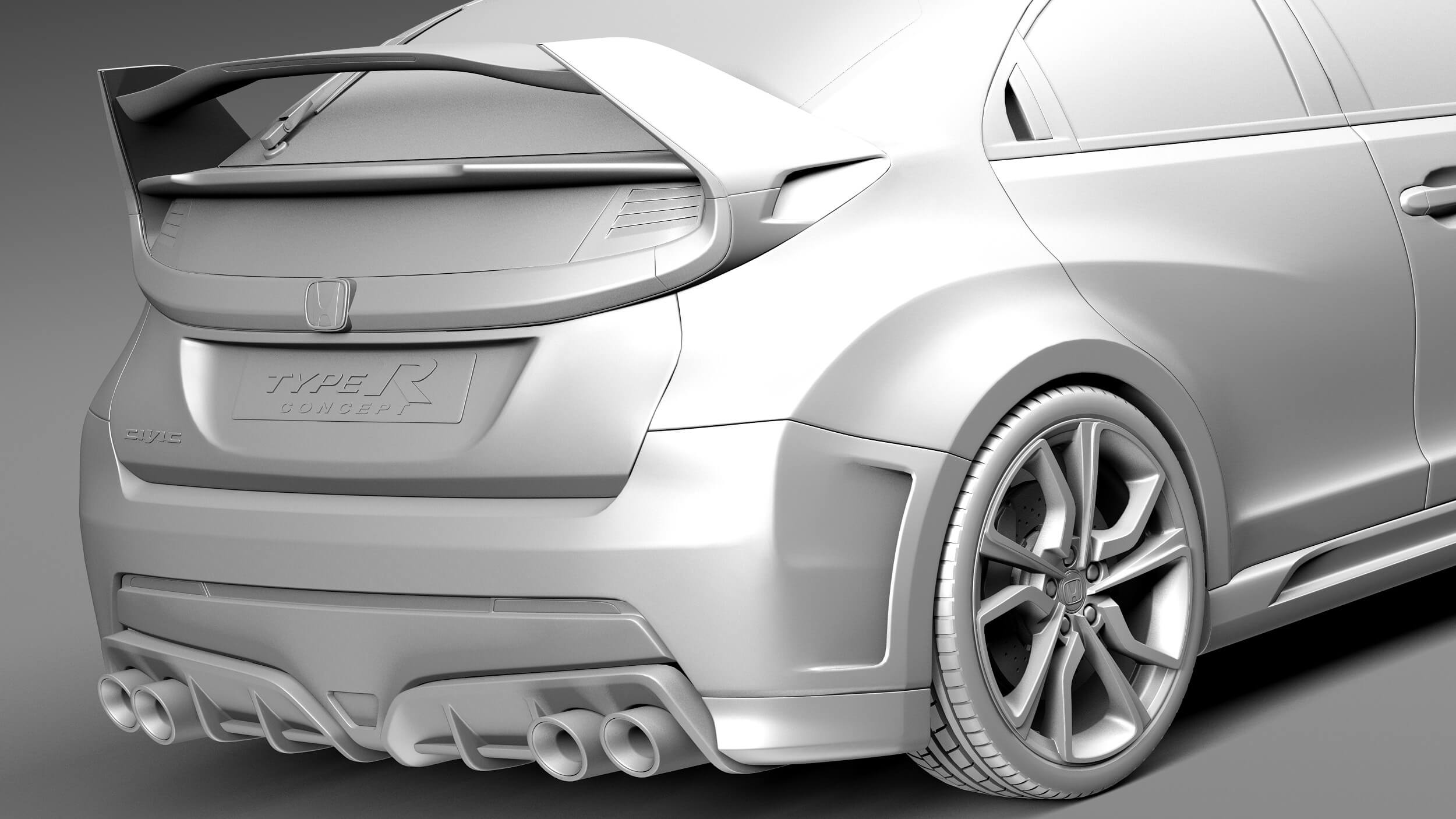 Honda Civic Type R Concept 2015 - 3D Model by SQUIR
