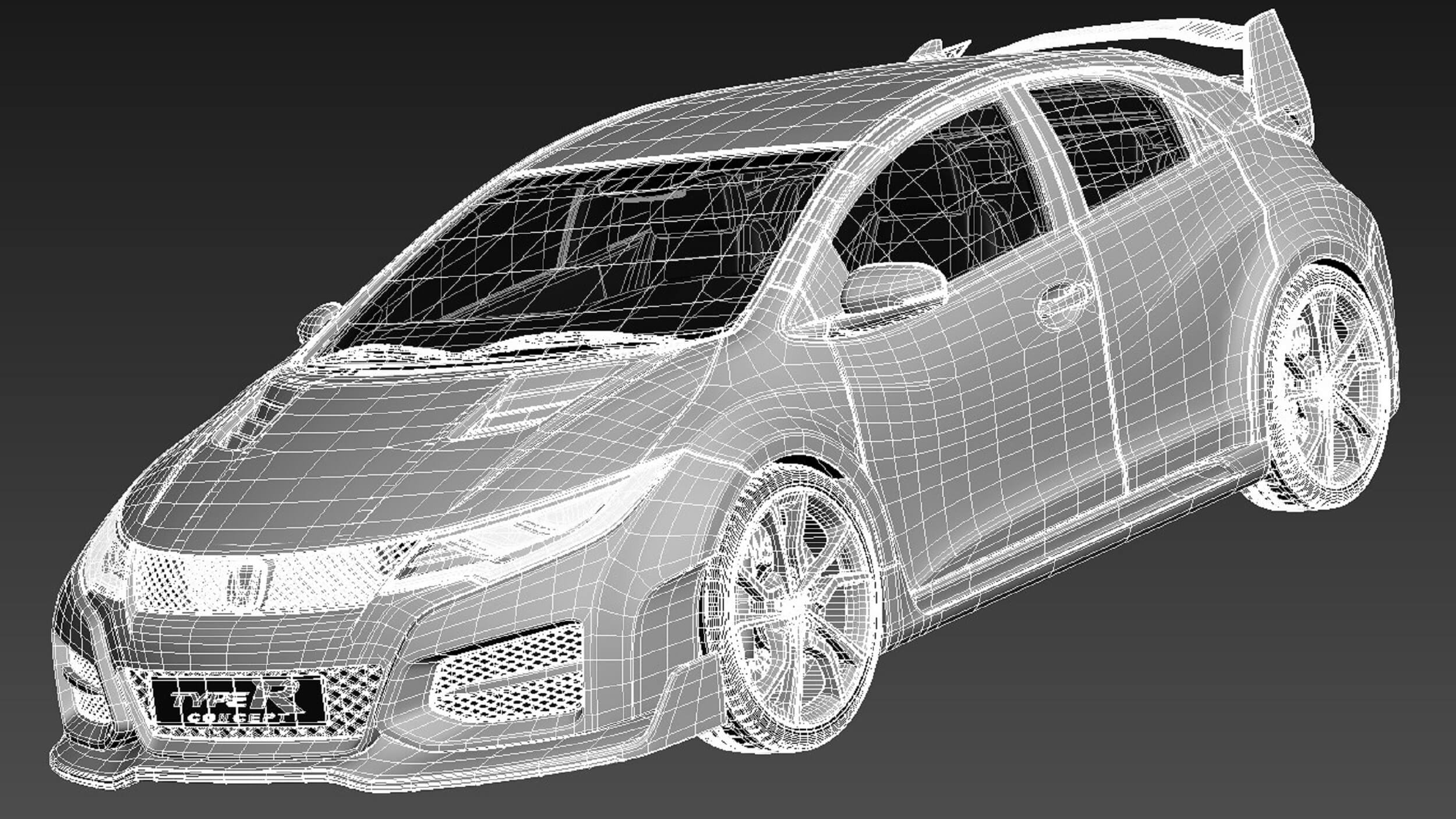 Honda Civic Type R Concept 2015 - 3D Model by SQUIR