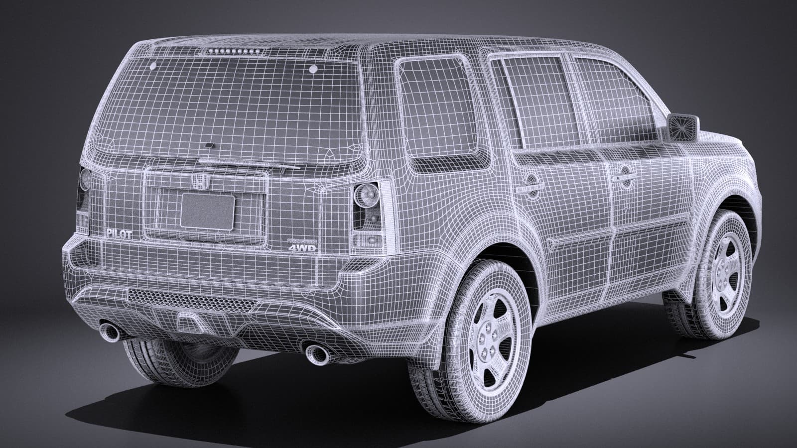Honda Pilot 2014 (V-Ray) 3D Model by SQUIR