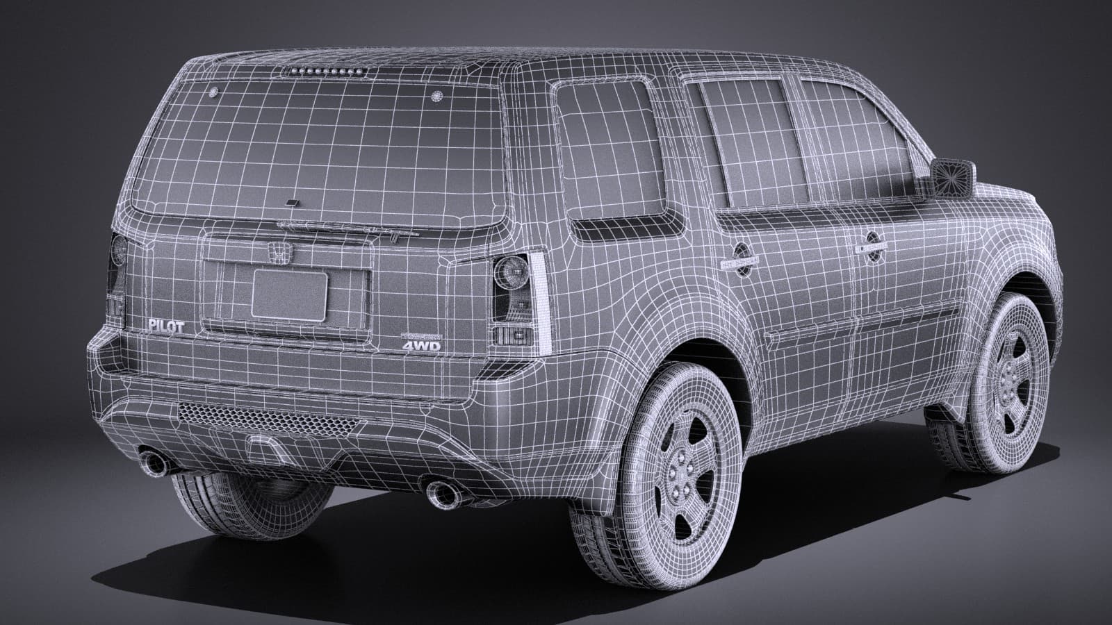 Honda Pilot 2014 (V-Ray) 3D Model by SQUIR