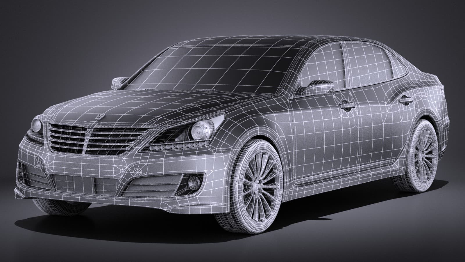 Hyundai Equus 2016 (V-Ray) 3D Model by SQUIR