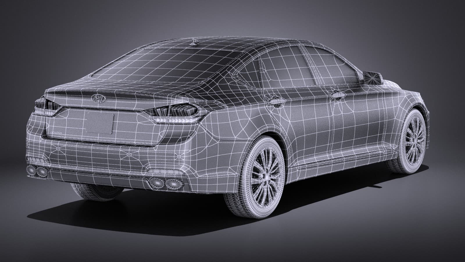 Hyundai Genesis 2016 (V-Ray) 3D Model by SQUIR