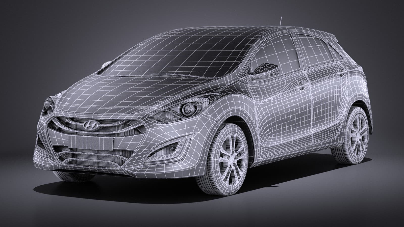 Hyundai i30 2014 (V-Ray) 3D Model by SQUIR