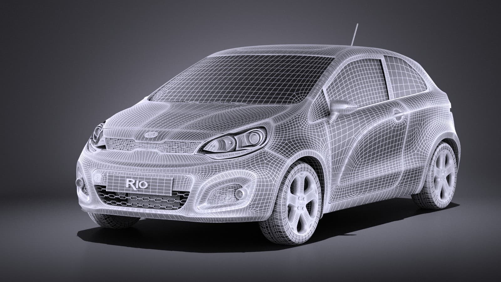 Kia Rio 2014 3 Door (V-Ray) 3D Model by SQUIR