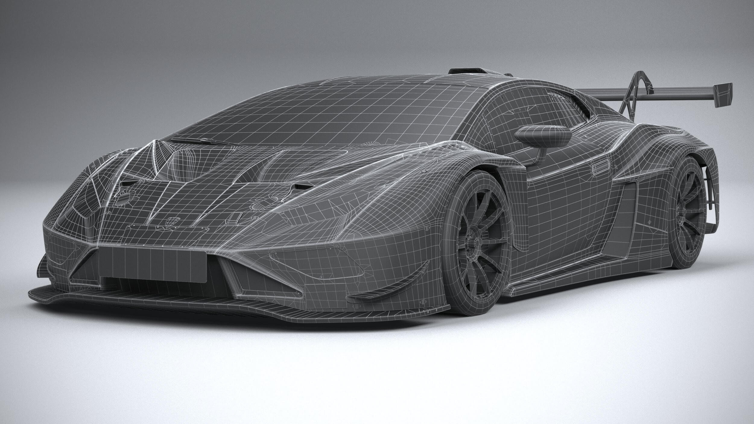 Lamborghini Huracan GT3 EVO2 2022 Low Poly - 3D Model by SQUIR