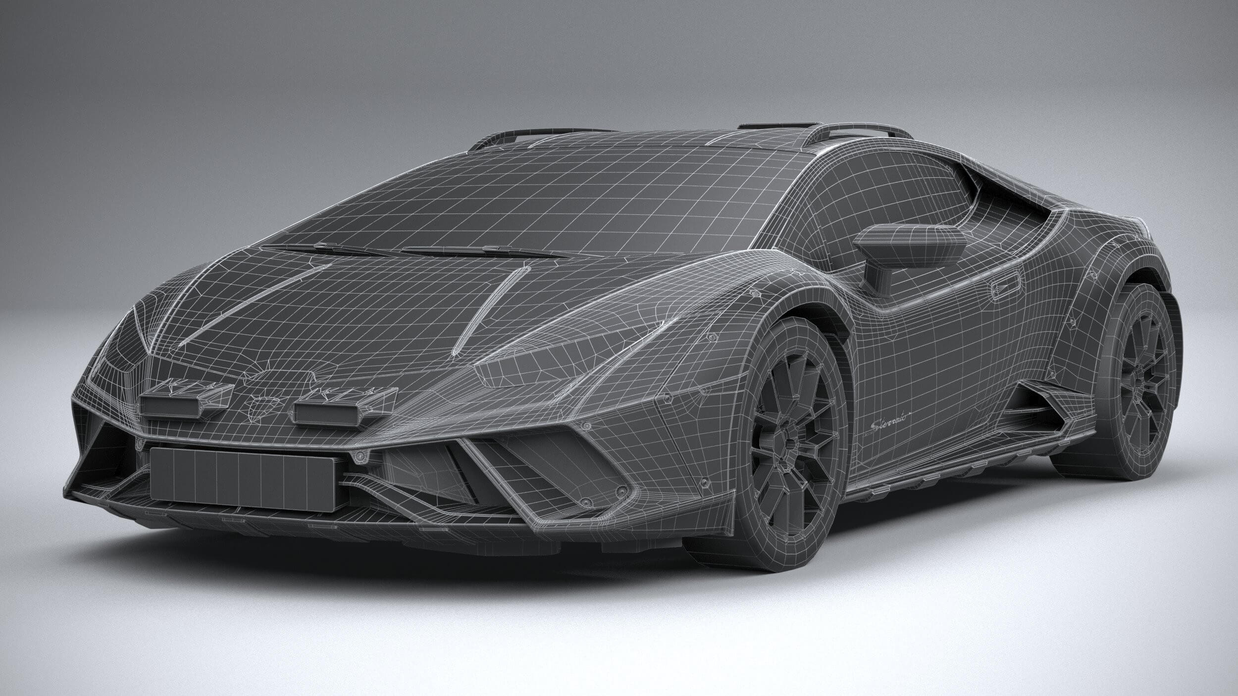 Lamborghini Huracan Sterrato 2024 Low Poly - 3D Model by SQUIR