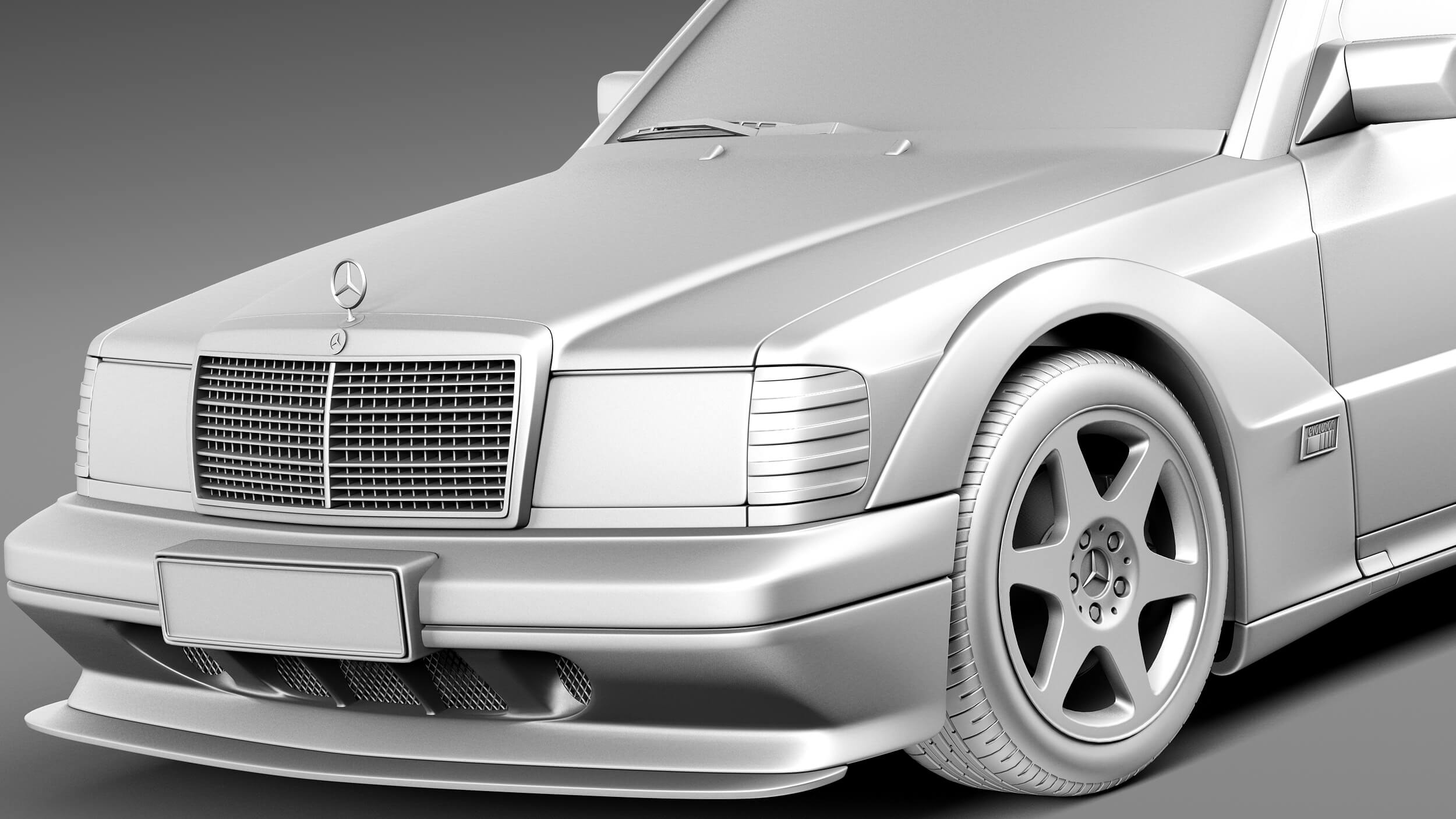 Mercedes-Benz 190E W201 Evolution II 1990 3D Model by SQUIR