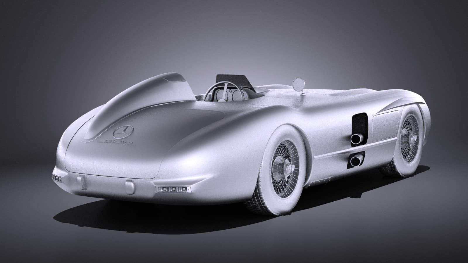 Mercedes-Benz 300 SLR 1955 Spyder (V-Ray) 3D Model by SQUIR