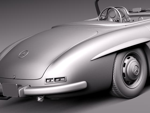 Mercedes-Benz 300SL Roadster Concept 1956 3D Model by SQUIR