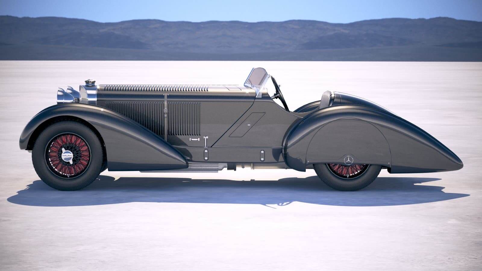 Mercedes-Benz 710 SSK Trossi Roadster 1930 Bonneville 3D Model by SQUIR