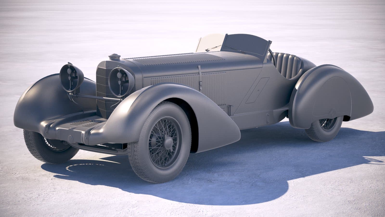 Mercedes-Benz 710 SSK Trossi Roadster 1930 Bonneville 3D Model by SQUIR