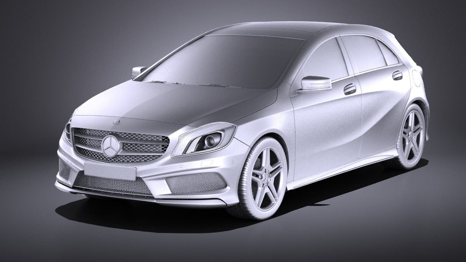 Mercedes-Benz A-Class 2015 (V-Ray) 3D Model by SQUIR