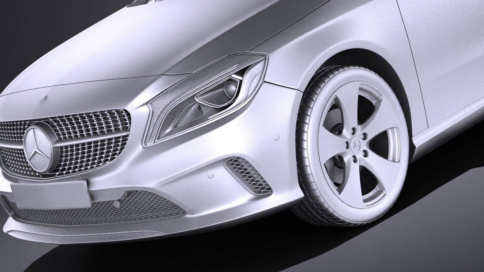 Mercedes-Benz A-Class 2017 (V-Ray) 3D Model by SQUIR