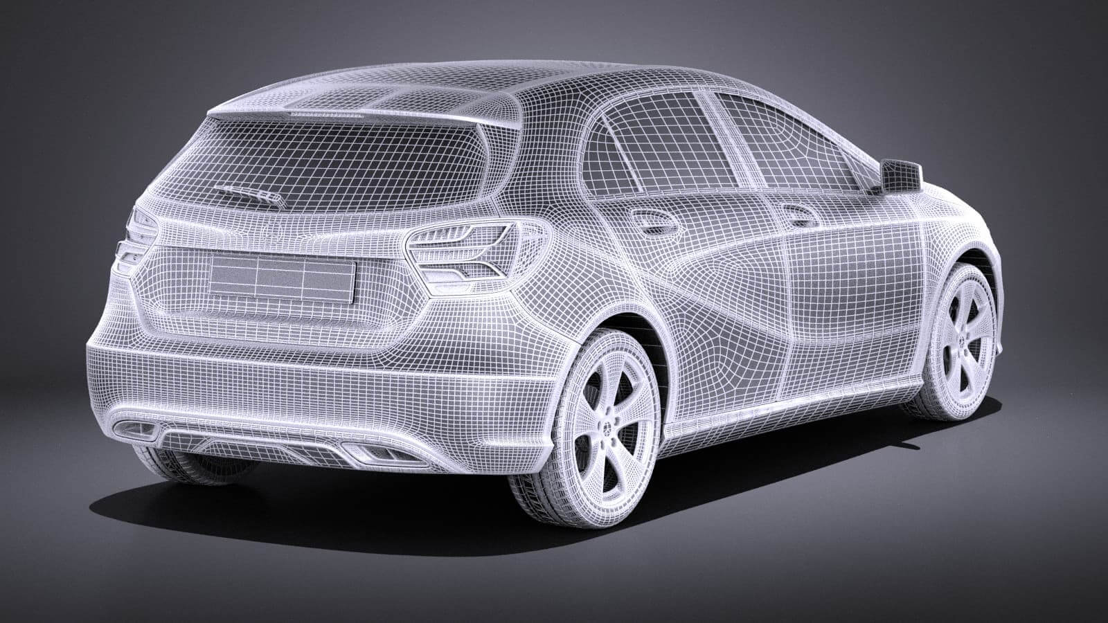 Mercedes-Benz A-Class 2017 (V-Ray) 3D Model by SQUIR