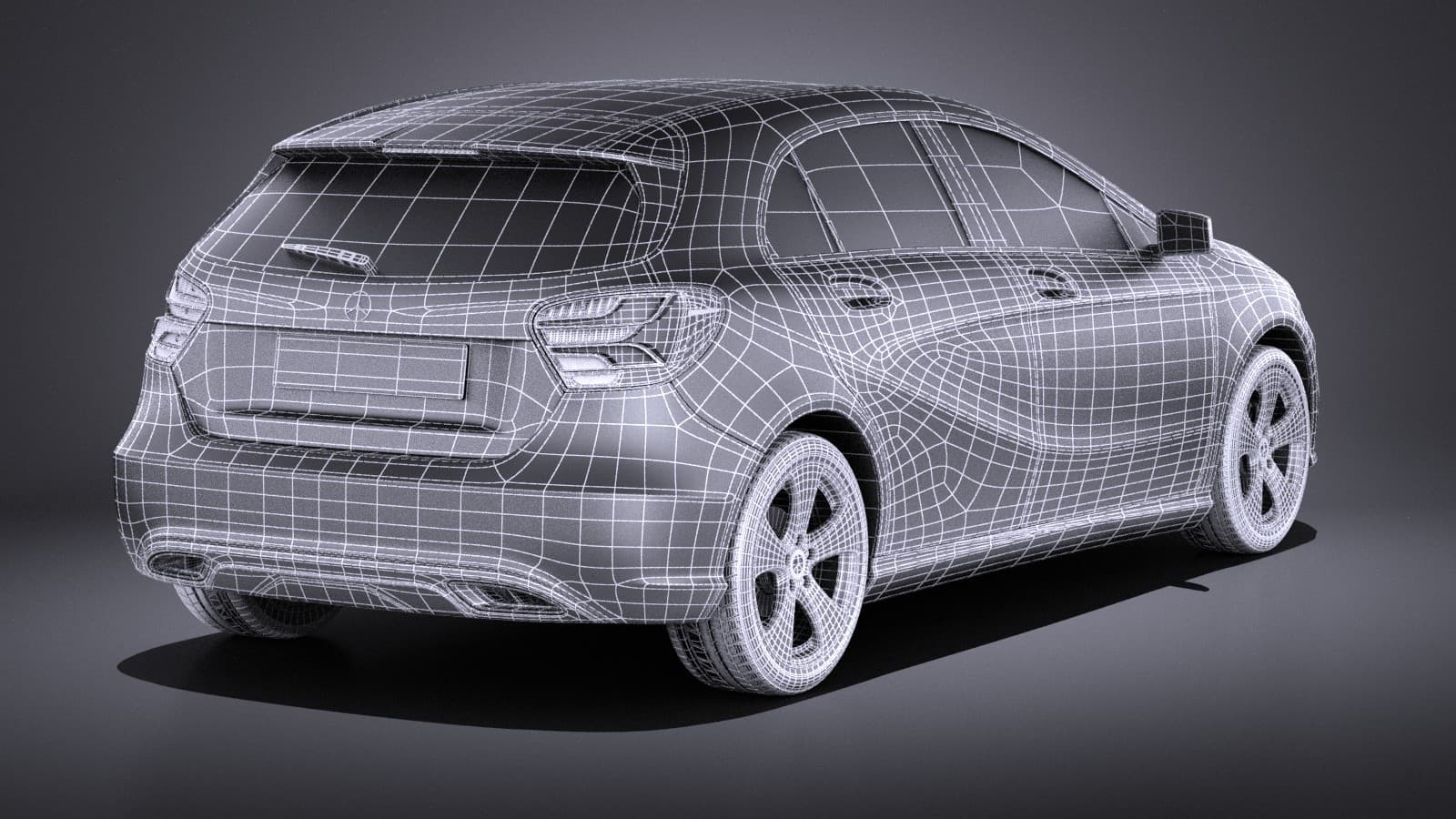 Mercedes-Benz A-Class 2017 (V-Ray) 3D Model by SQUIR