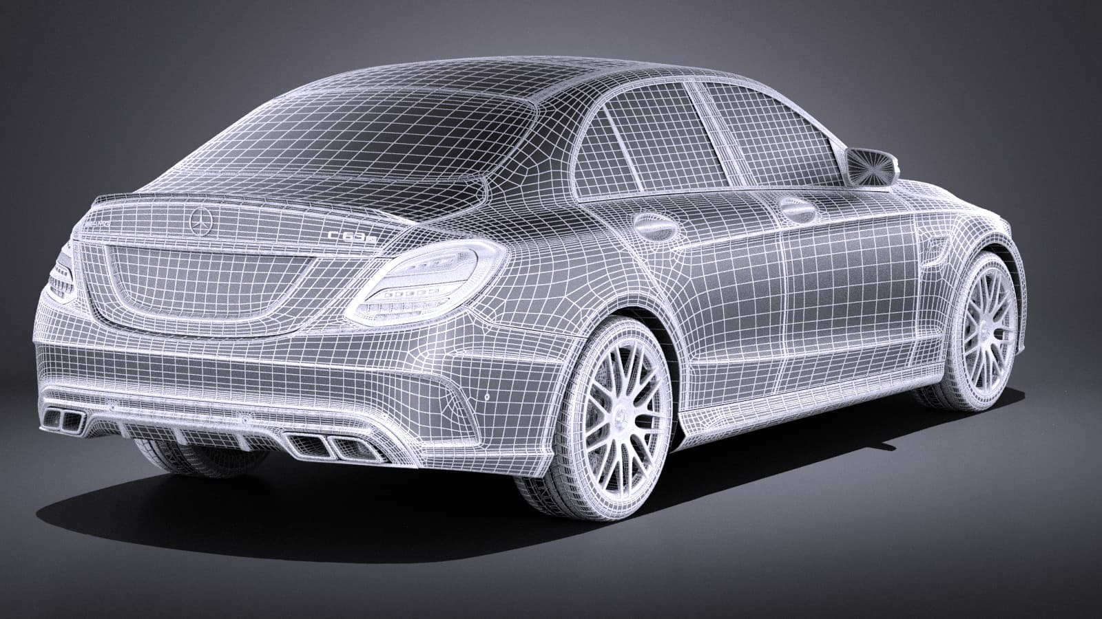 Mercedes C63 AMG W205 2017 (V-Ray) 3D Model by SQUIR
