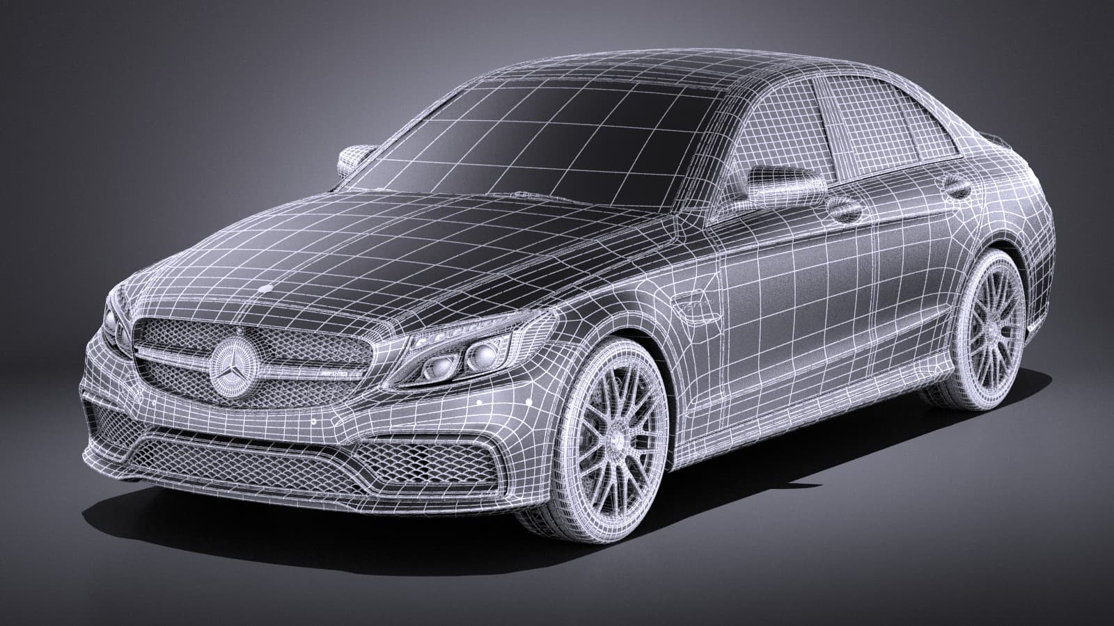 Mercedes C63 AMG W205 2017 (V-Ray) 3D Model by SQUIR