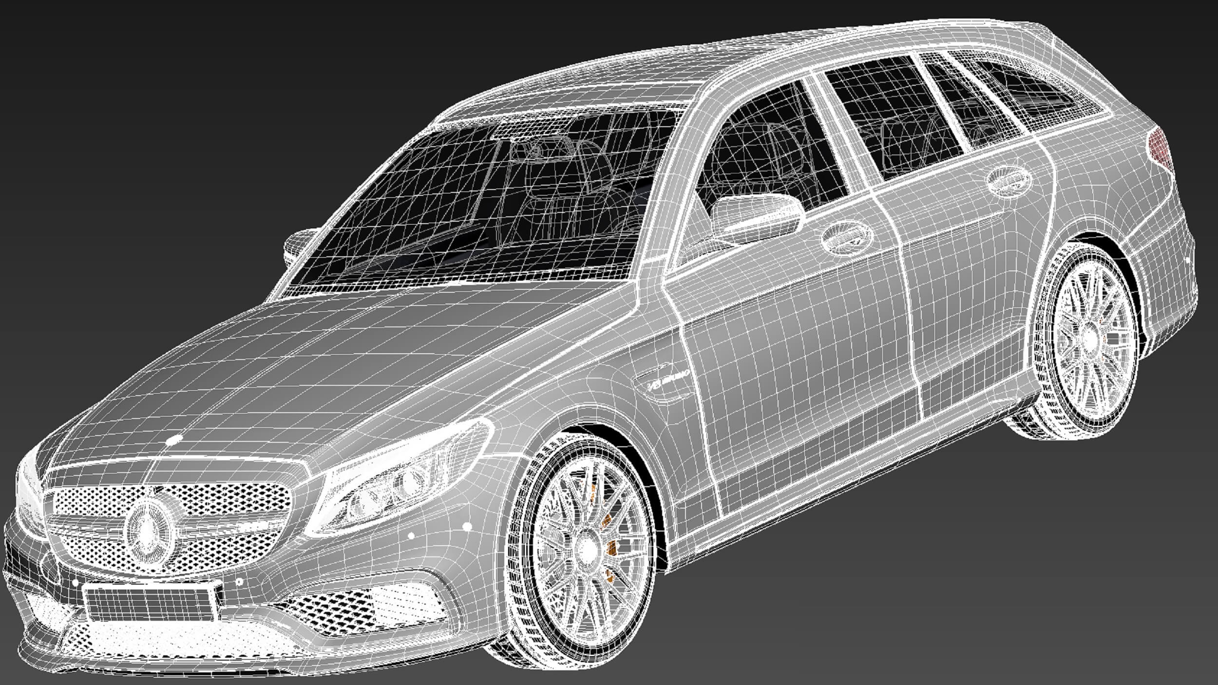 Mercedes C63 AMG W205 Estate 2015 - 3D Model by SQUIR