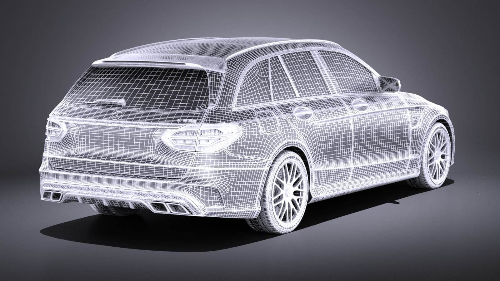 Mercedes C63 AMG W205 Estate 2017 (V-Ray) 3D Model by SQUIR