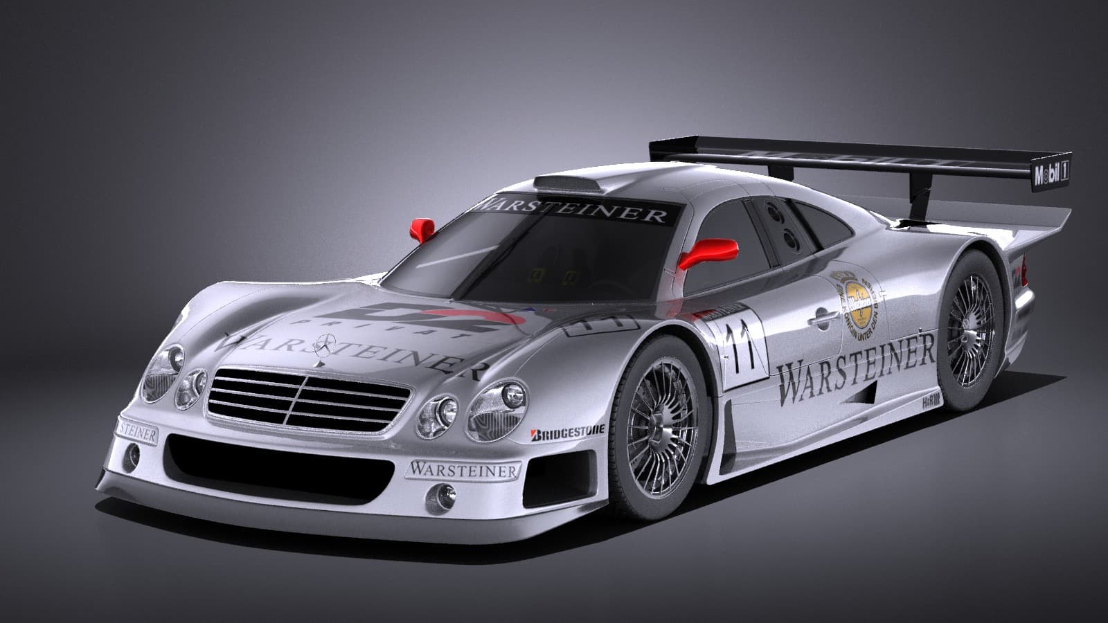 Mercedes CLK GTR (V-Ray) 3D Model by SQUIR