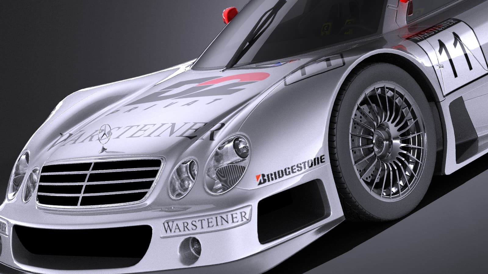 Mercedes CLK GTR (V-Ray) 3D Model by SQUIR