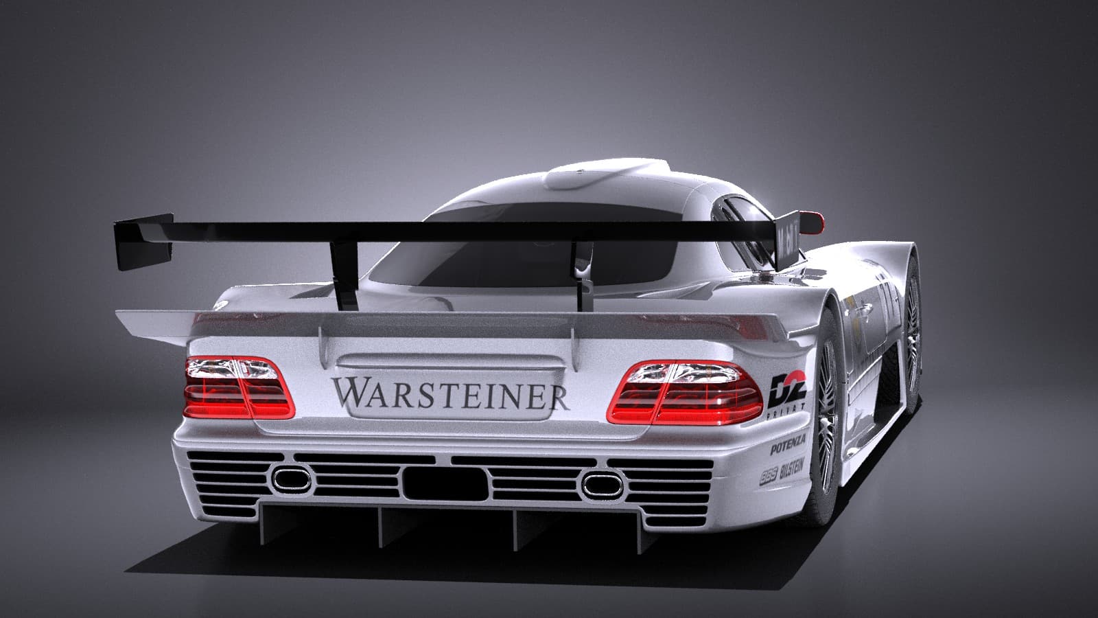 Mercedes CLK GTR (V-Ray) 3D Model by SQUIR