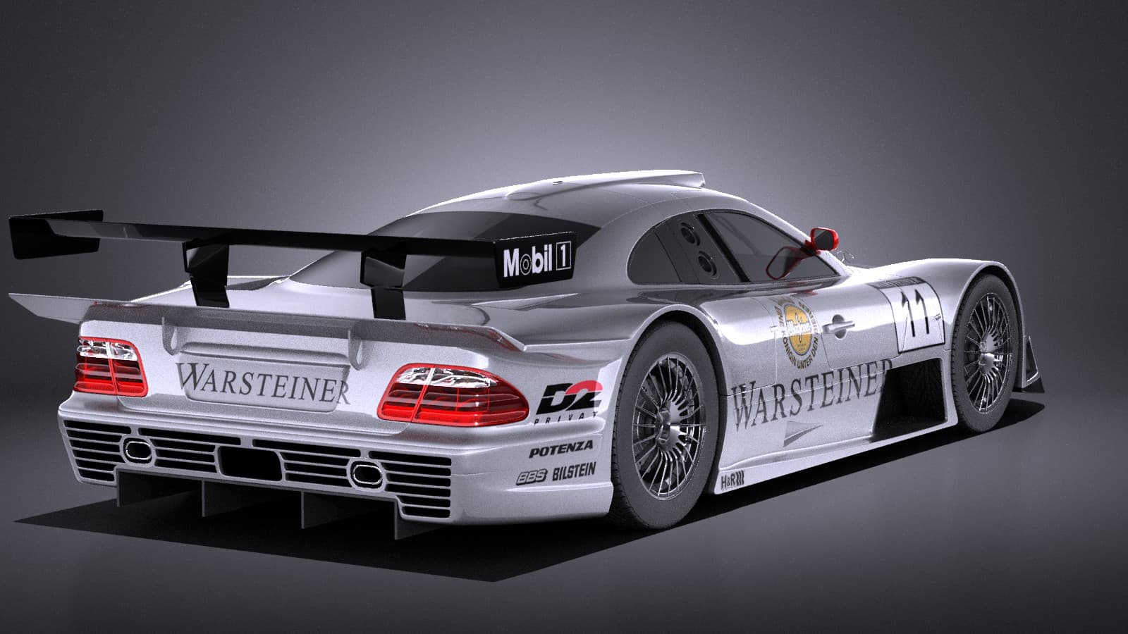 Mercedes CLK GTR (V-Ray) 3D Model by SQUIR