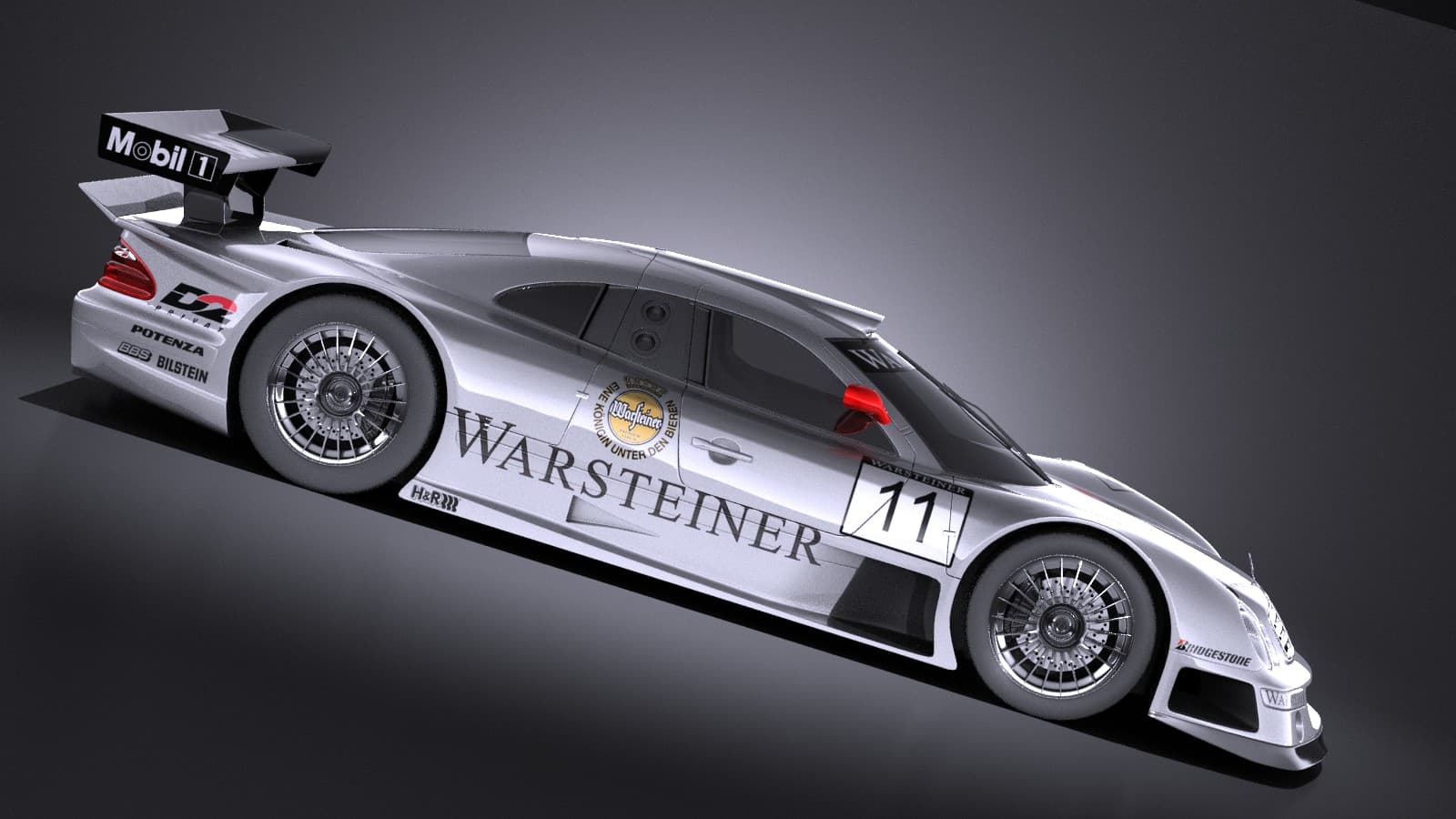 Mercedes CLK GTR (V-Ray) 3D Model by SQUIR