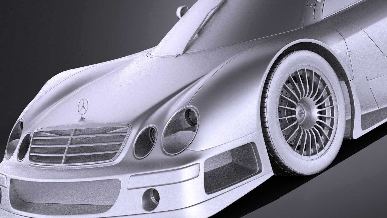 Mercedes CLK GTR (V-Ray) 3D Model by SQUIR