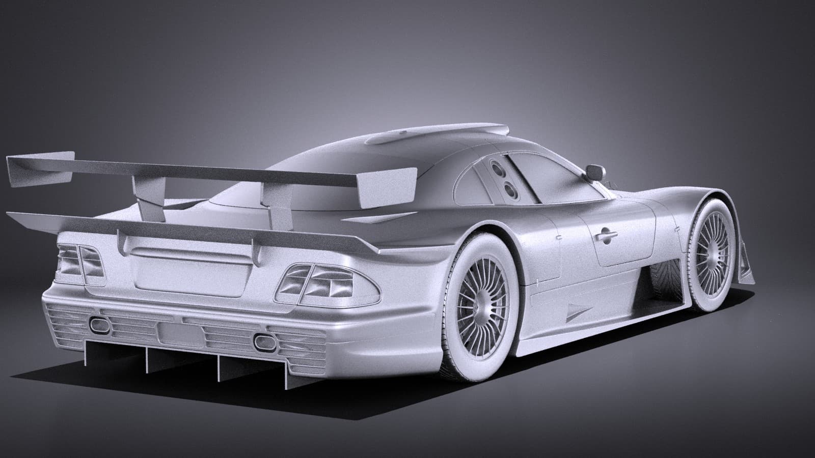 Mercedes CLK GTR (V-Ray) 3D Model by SQUIR