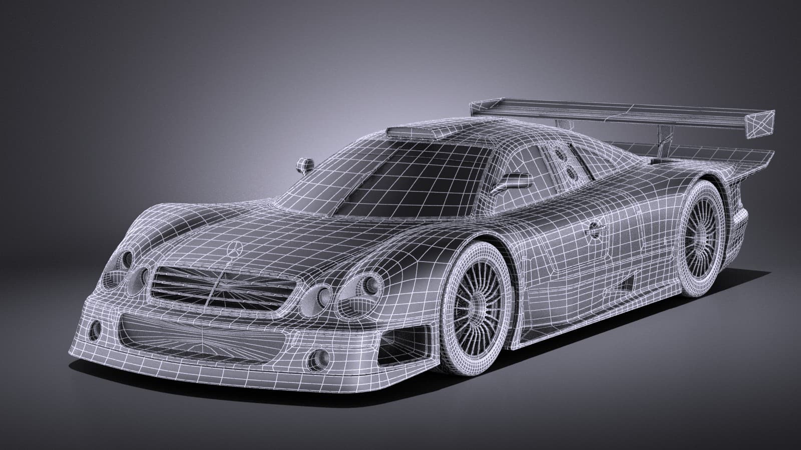 Mercedes CLK GTR (V-Ray) 3D Model by SQUIR