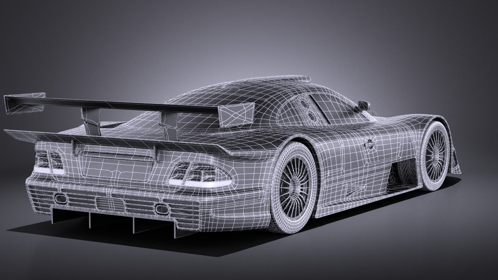 Mercedes CLK GTR (V-Ray) 3D Model by SQUIR