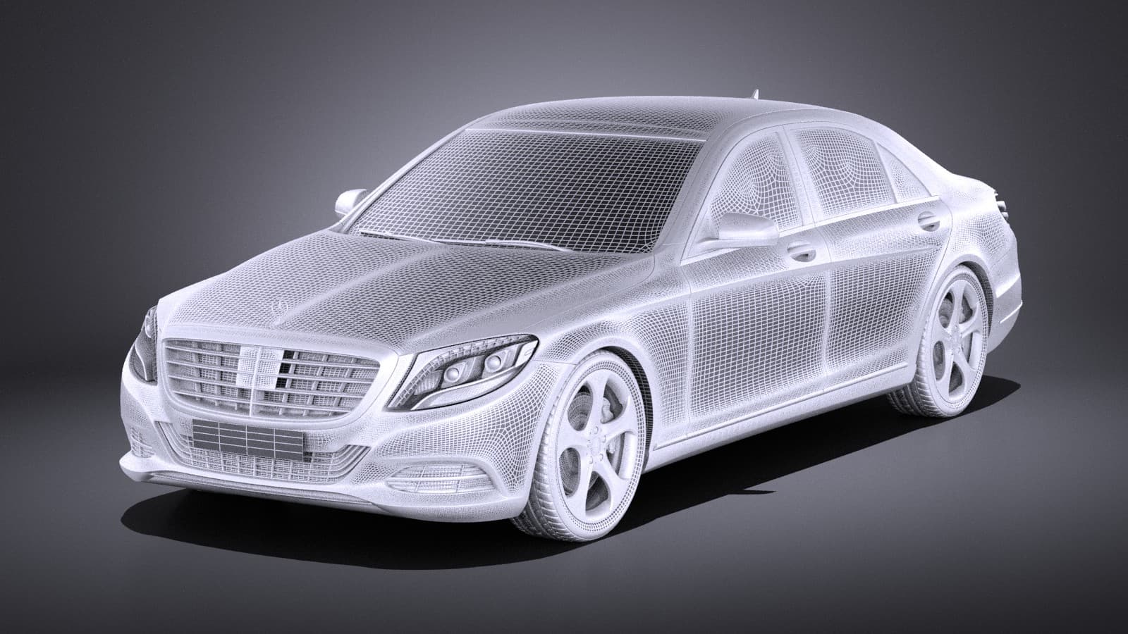 Mercedes S-Class 2016 (V-Ray) 3D Model by SQUIR