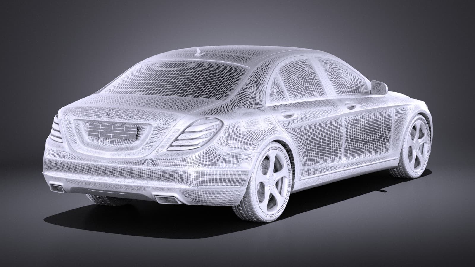 Mercedes S-Class 2016 (V-Ray) 3D Model by SQUIR