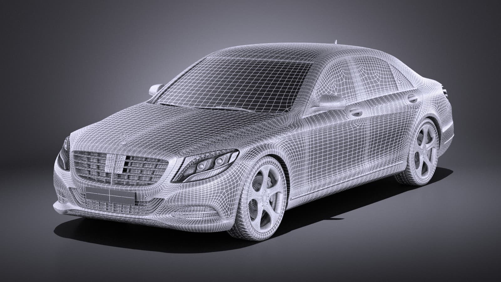 Mercedes S-Class 2016 (V-Ray) 3D Model by SQUIR