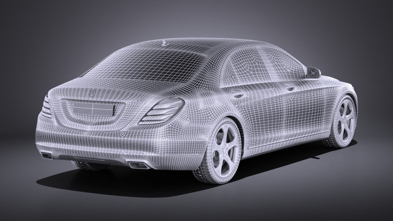 Mercedes S-Class 2016 (V-Ray) 3D Model by SQUIR