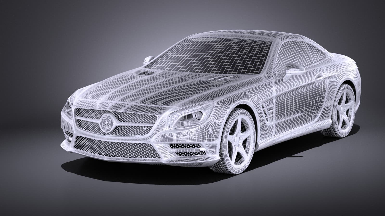 Mercedes SL 2015 (V-Ray) 3D Model by SQUIR