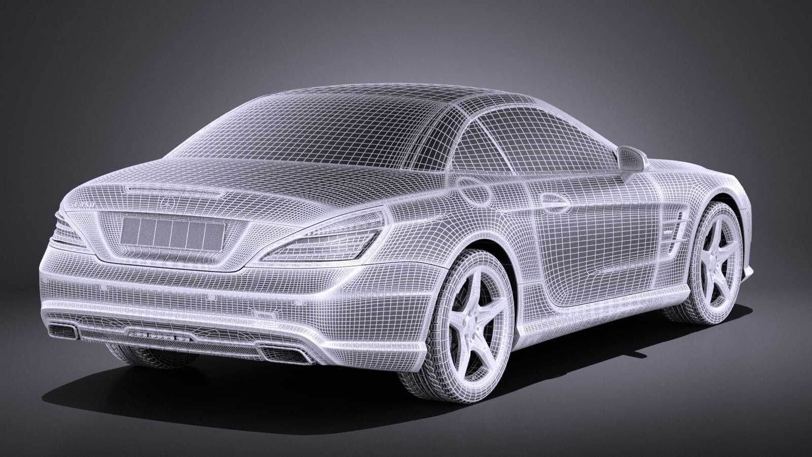 Mercedes SL 2015 (V-Ray) 3D Model by SQUIR